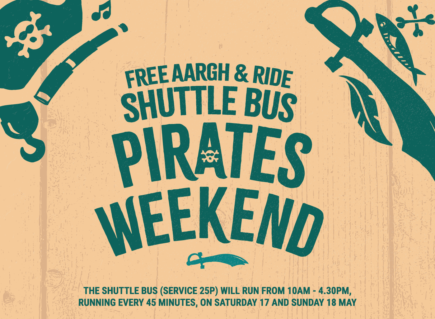 Free 'Aargh and Ride' shuttle bus for Pirates Weekend - Plymouth Bus